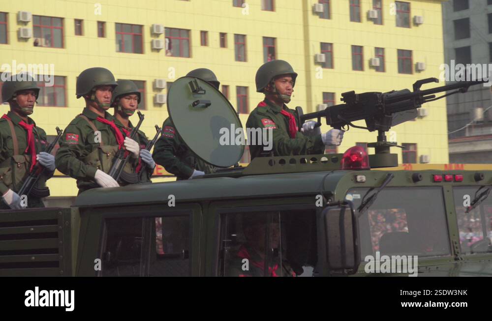 The United Wa State Army held a military parade in the capital of Stock ...