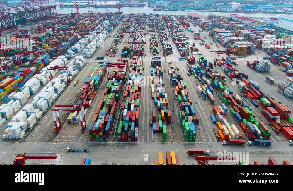 Aerial photography of port and wharf ，Gulf terminal cargo ship cruise ...