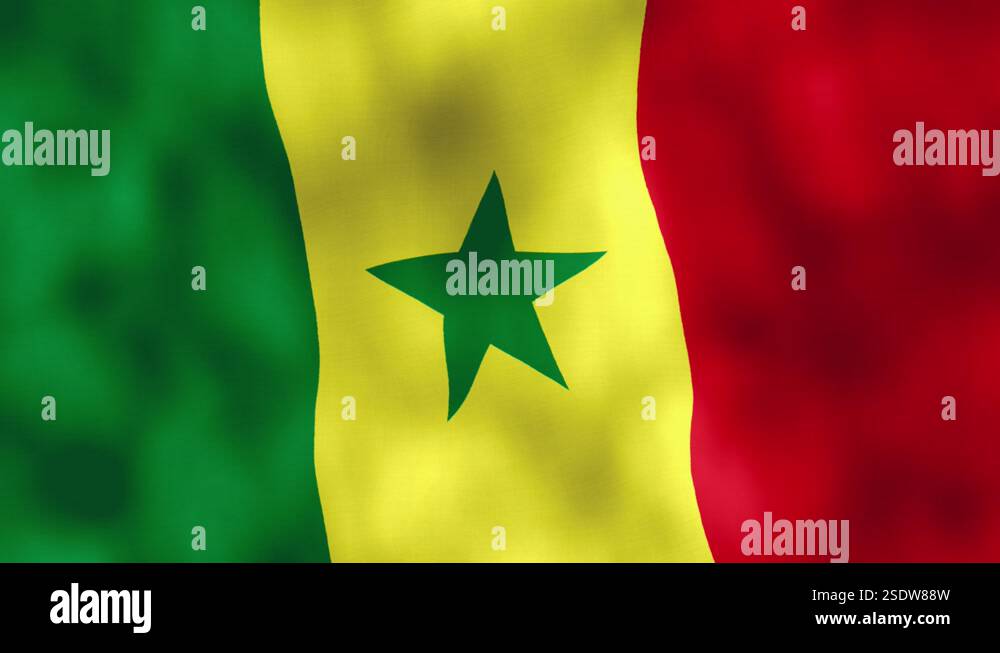 Senegal Flag west Africa, VFX animation loop Stock Video Footage - Alamy