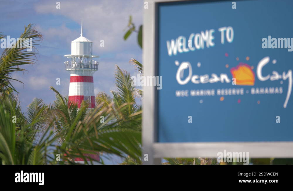 The welcome sign at Ocean Cay, MSC Cruise Lines actual Bahamian island ...
