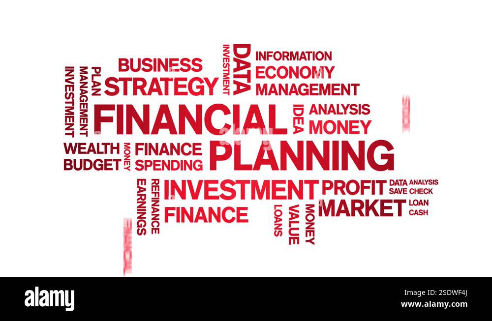 4k Financial Planning Animated Tag Word Cloud,Text Animation seamless ...