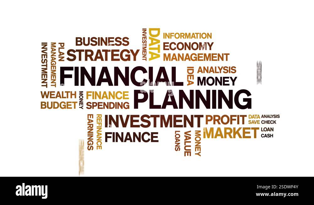 4k Financial Planning Animated Tag Word Cloud,Text Animation seamless ...