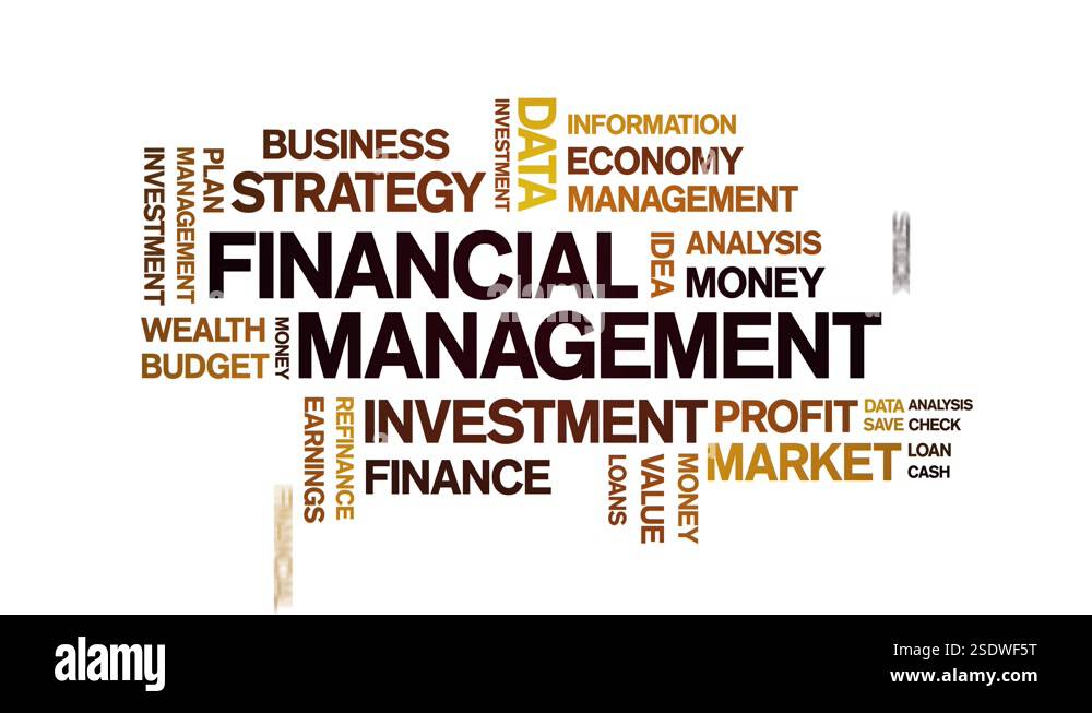 4k Financial Management Animated Tag Word Cloud,Text Animation seamless ...