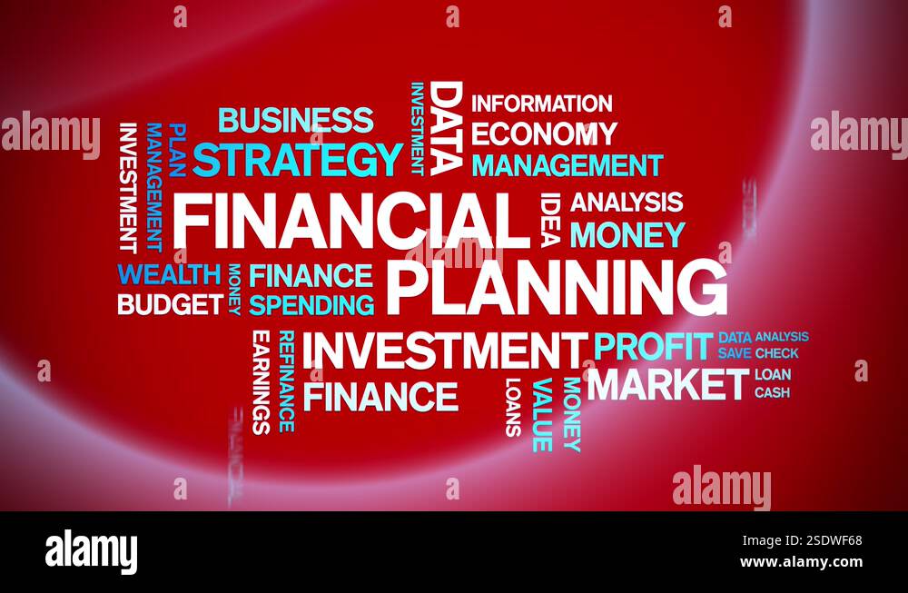 4k Financial Planning Animated Tag Word Cloud,Text Animation seamless ...