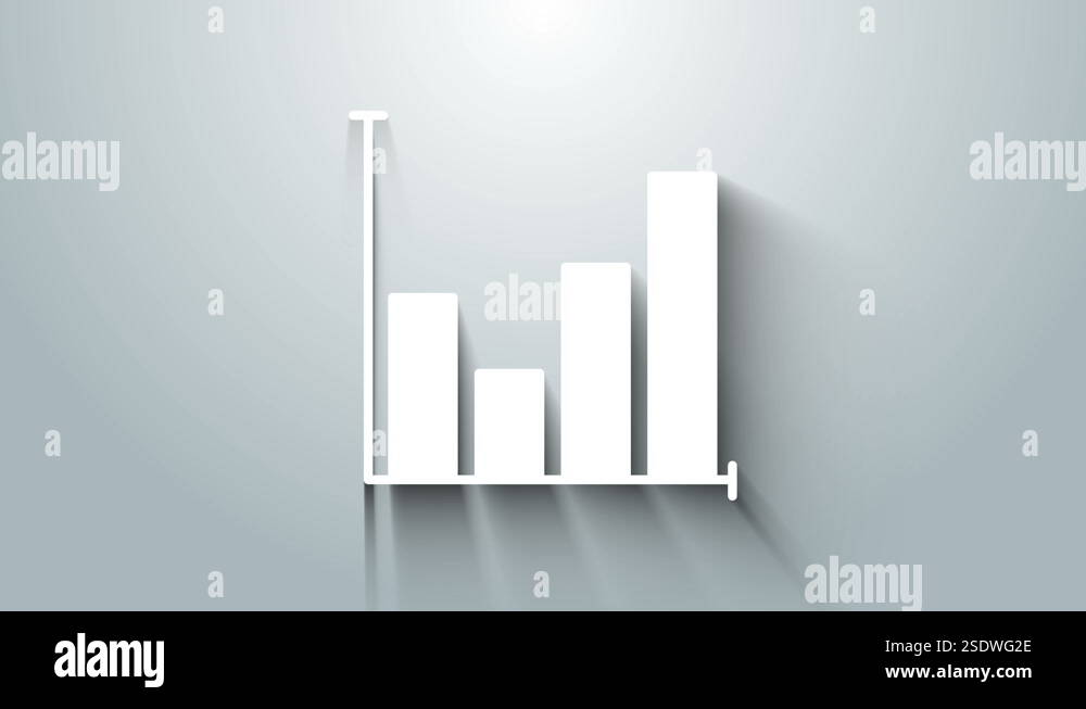 White Pie chart infographic icon isolated on grey background. Diagram ...