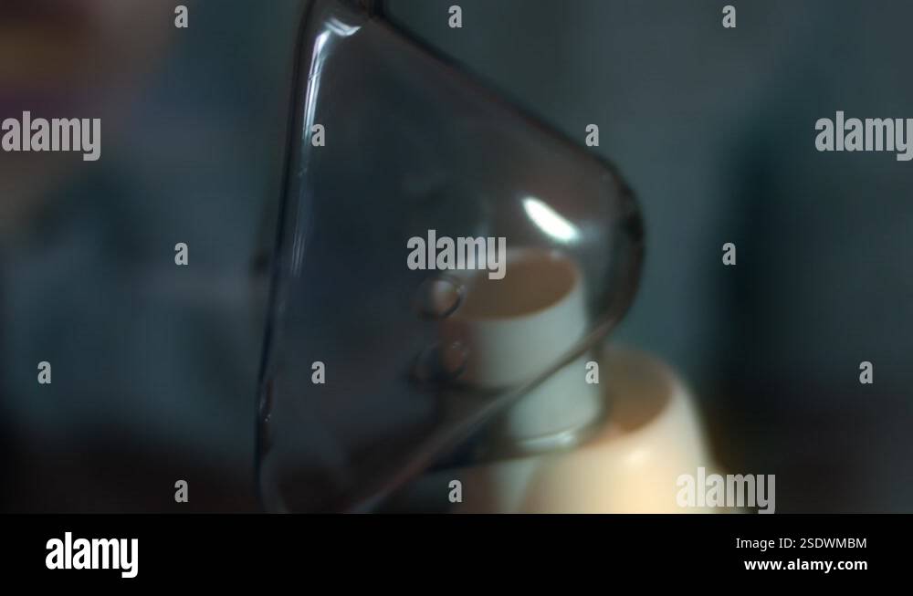 Nebulizer mask for inhalation. Inhalation using a compressor inhaler at ...