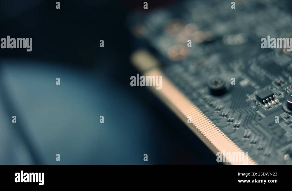 Macro view of a GPU Graphic card. Details of GPU graphic card. PCI slot ...