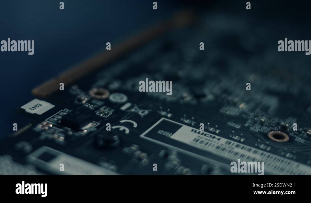 Macro view of a GPU Graphic card. Details of GPU graphic card. 4K video ...