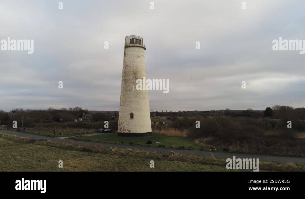 Historic Leasowe Lighthouse maritime beacon landmark aerial coastal ...