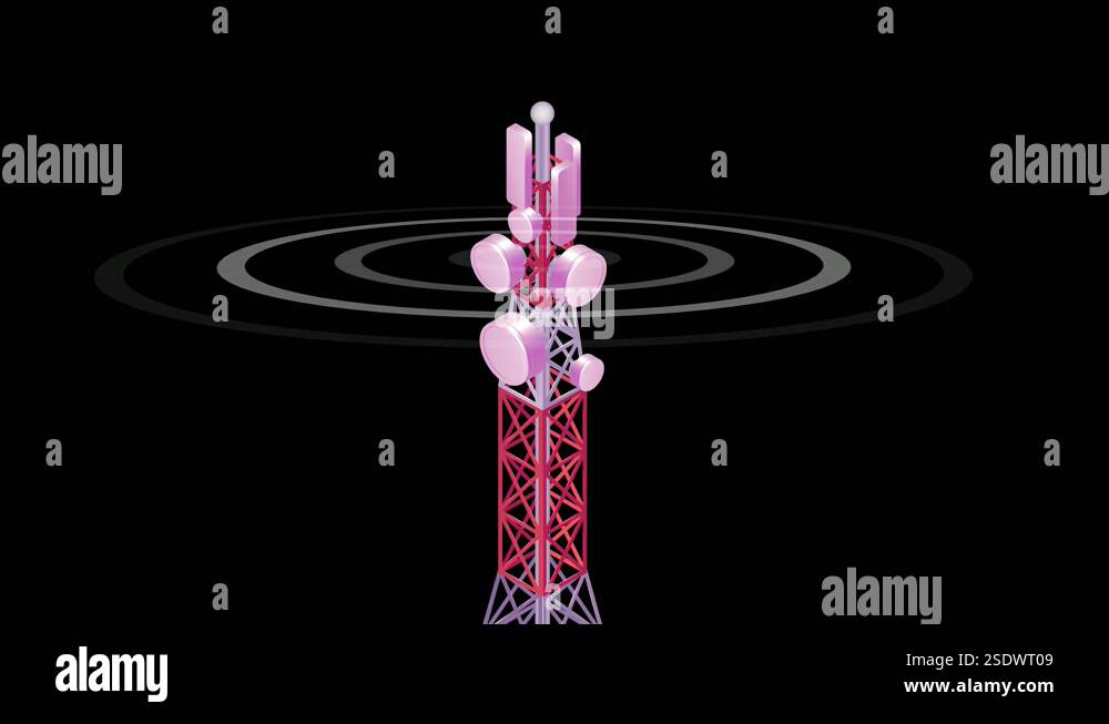 4k communication tower produce radio wave. harmful radio frequency for ...