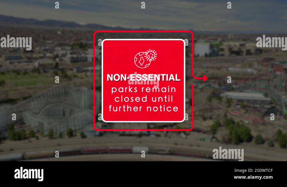 Motion Graphic shows the closure of Non-essential parks Stock Video ...