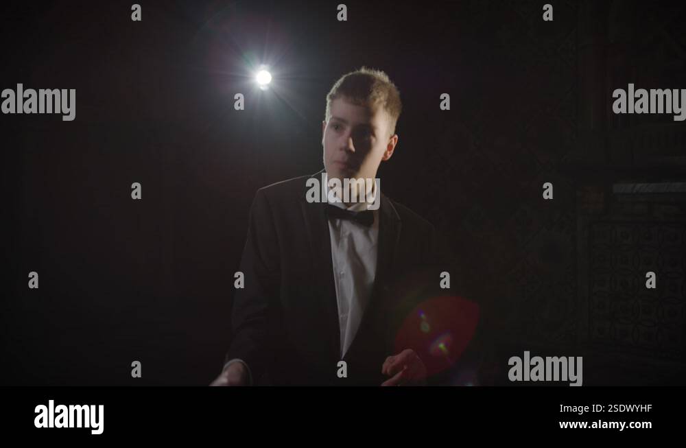 Male Conductor Conducting During A Performance Stock Video Footage - Alamy