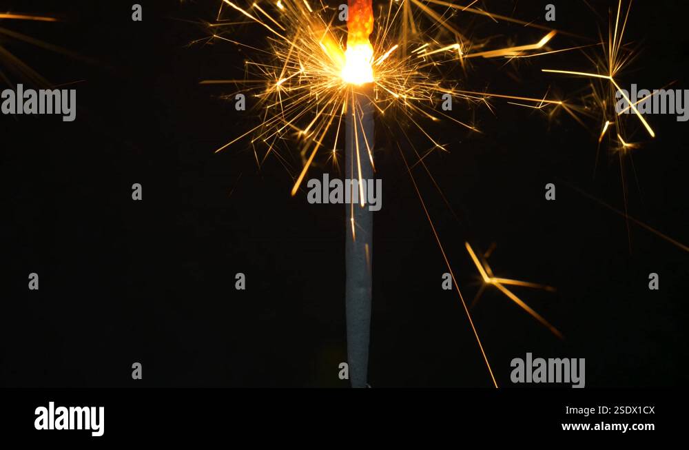 Sparkler - Hand-held Firework Burning With Sparks And Effects In Black ...