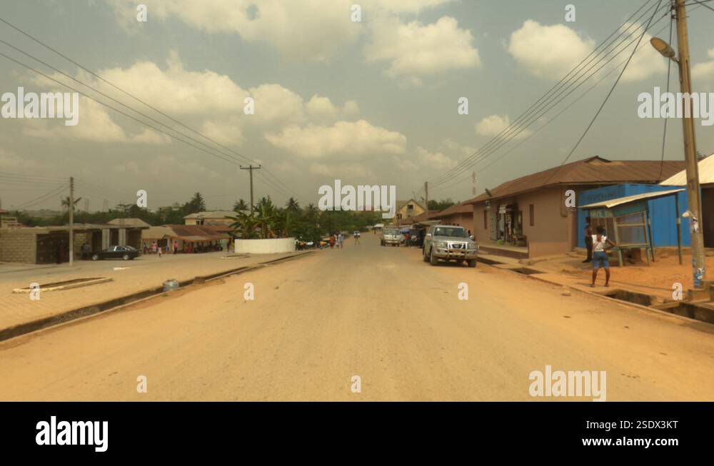 Drive urban village Kumasi Ghana streets and roads POV 4K Stock Video ...