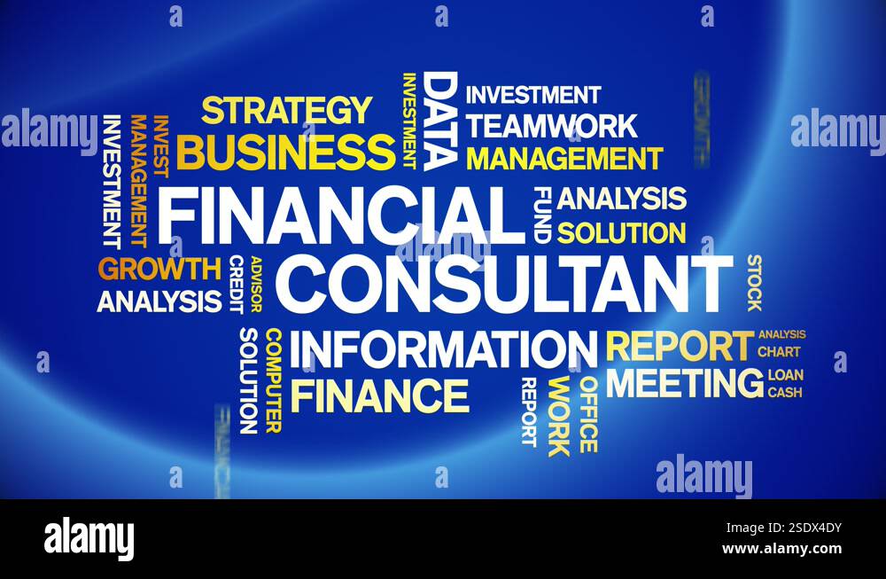 4k Financial Consultant Animated Tag Word Cloud,Text Animation seamless ...