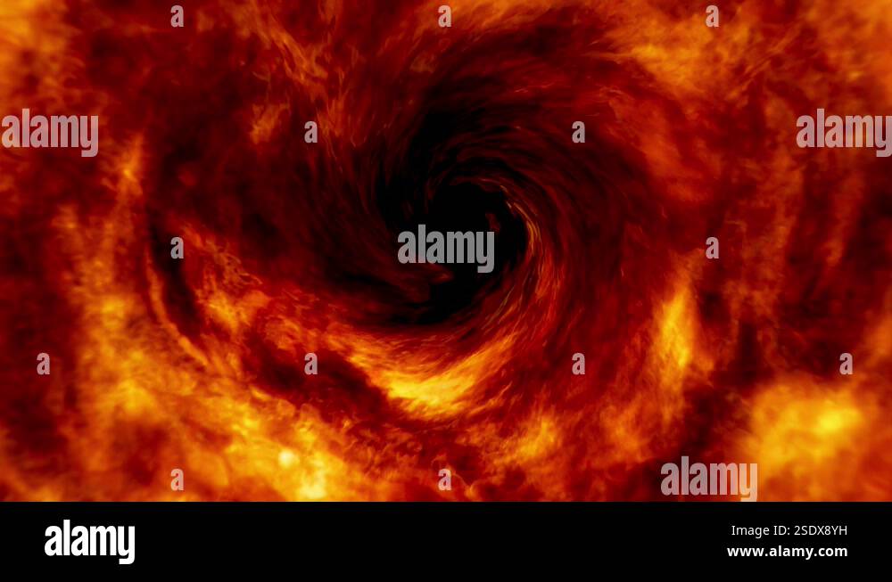Abstract huge swirl of hell. The whirlpool of red flames whirling and ...