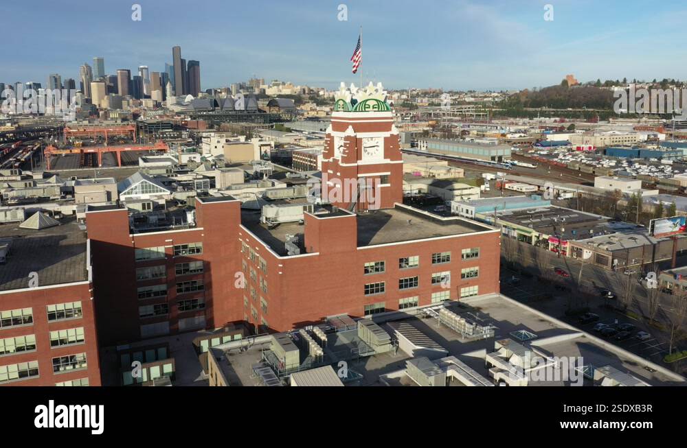 Drone footage of the Starbucks headquarters in Sodo and Industrial ...