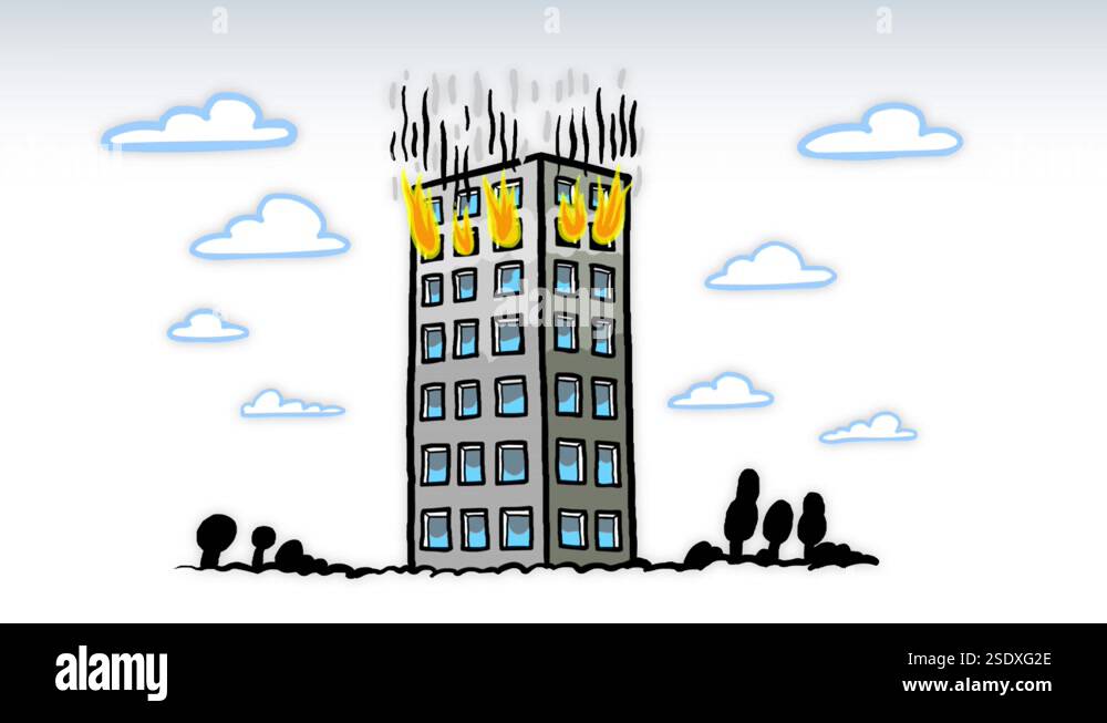 Cartoon fire and smoke bright fire flame Stock Videos & Footage - HD ...