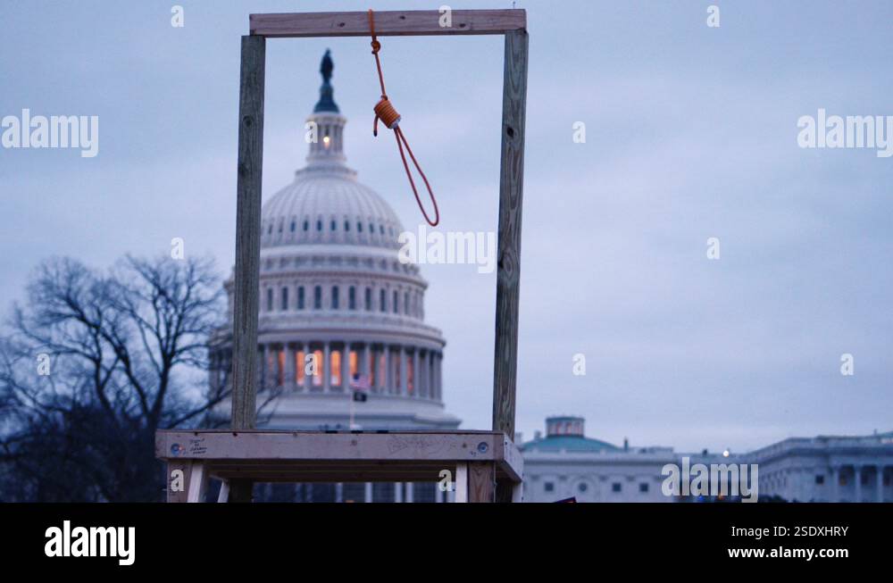 Capital Building Noose Structure out front of Trump Protest Mob 2021 4k ...