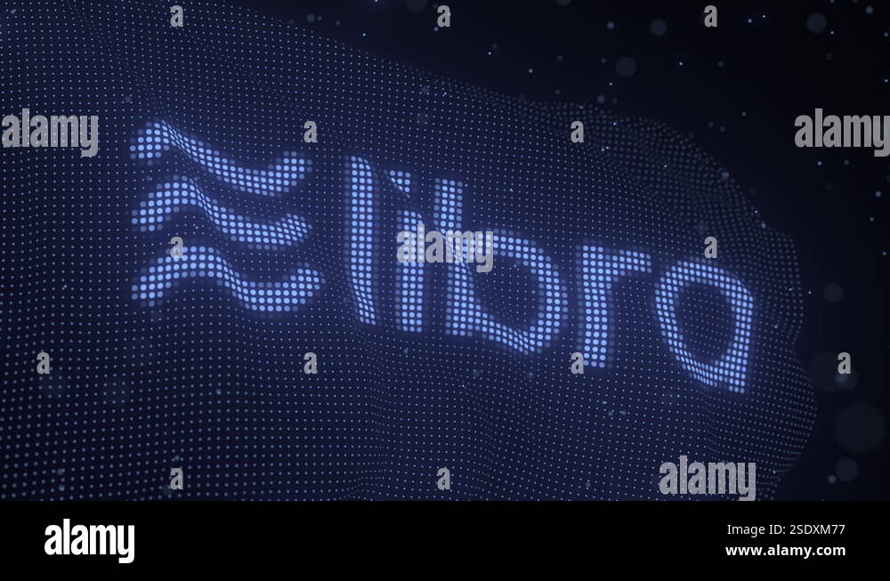 Waving digital flag with LIBRA logo, looping 3d animation Stock Video ...