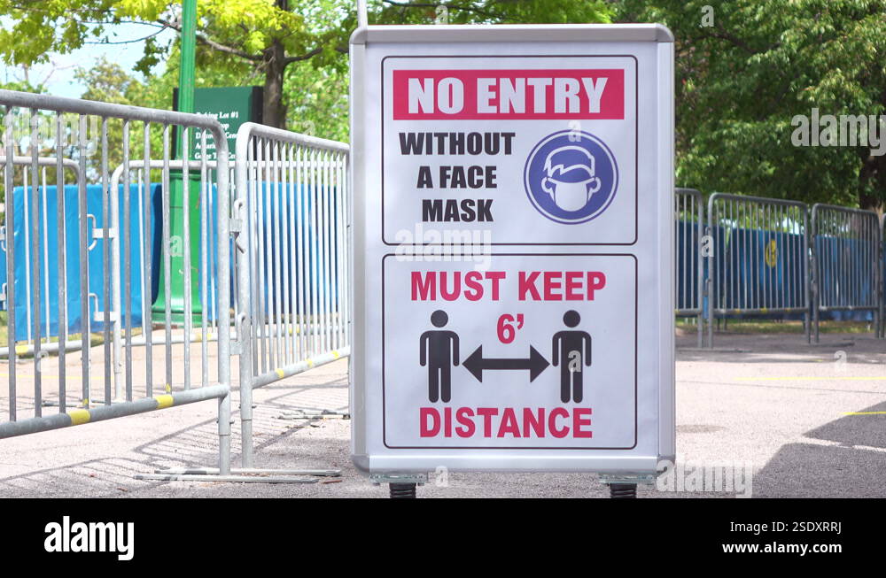 No Entry Without Mask social distancing sign 4k Stock Video Footage - Alamy