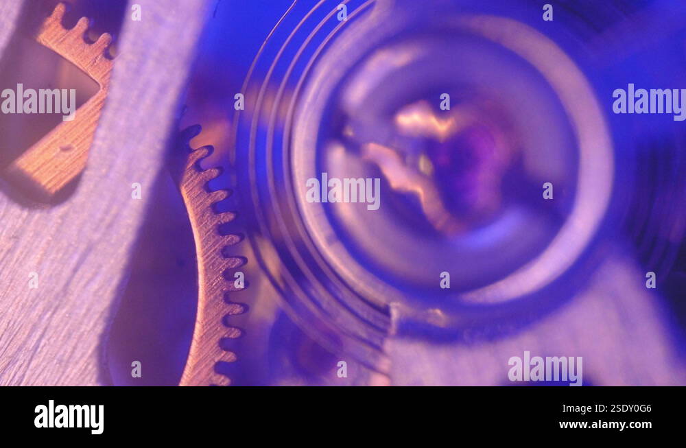 Moving Mechanism Of A Vintage Pocket Watch, macro, rack focus Stock ...
