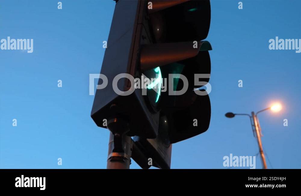 slow-mo of a traffic light for pedestrian Stock Video Footage - Alamy