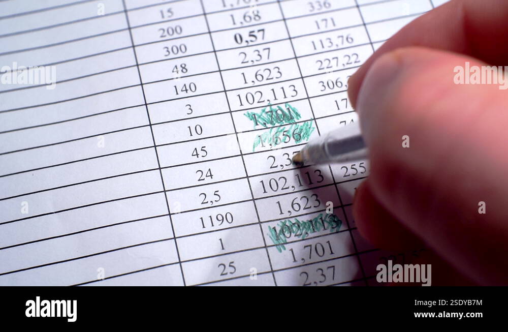 banking.man's hand makes notes with a pen in a financial document.Close ...
