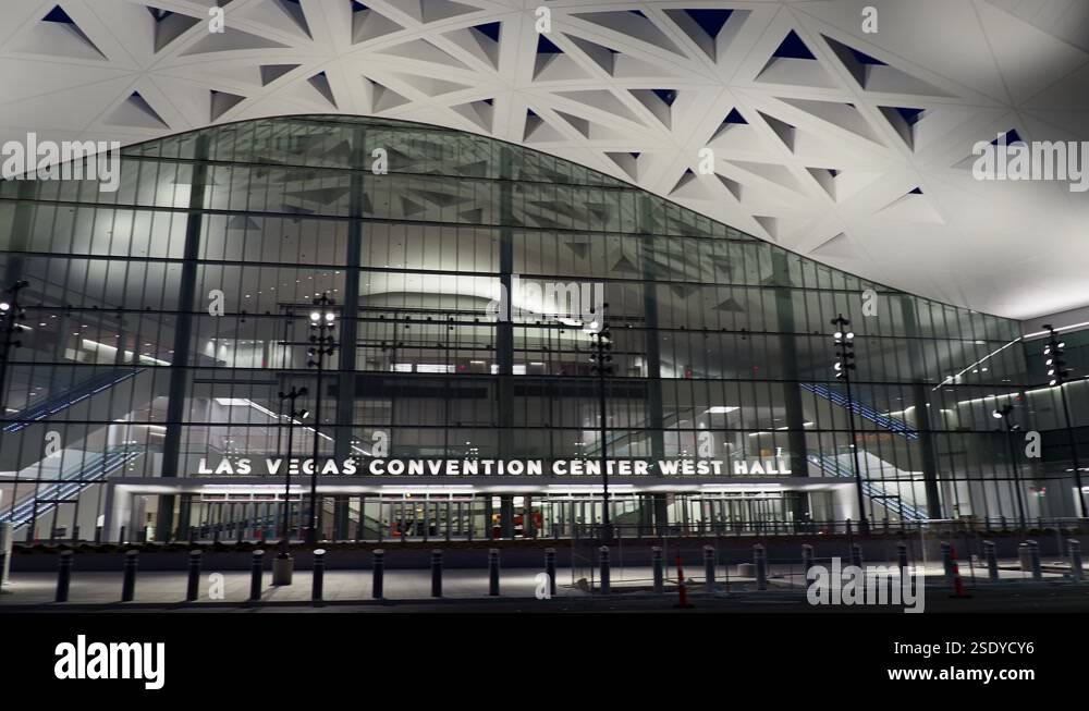 Twilight view of the modern new Convention center Stock Video Footage ...