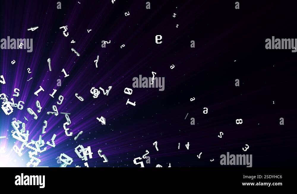 Random Numbers Animation Mathematic Rendering Background Loop Stock