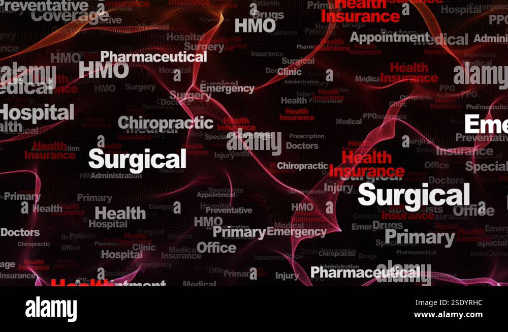 HEALTH INSURANCE Keywords Animation, Background, Loop, 4k Stock Video ...