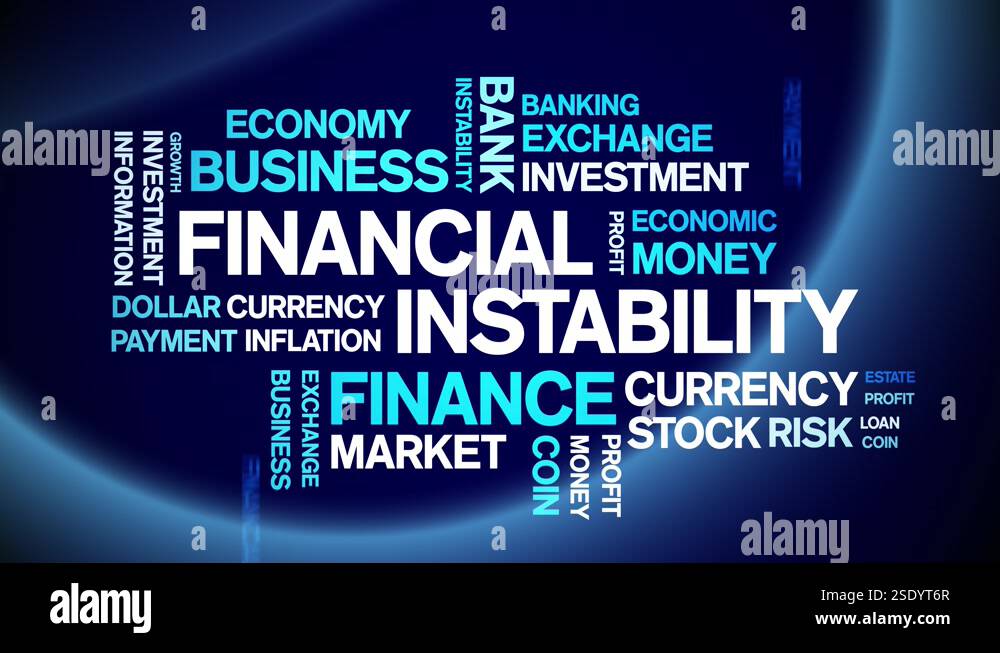 4k Financial Instability Animated Tag Word Cloud,Text Animation ...