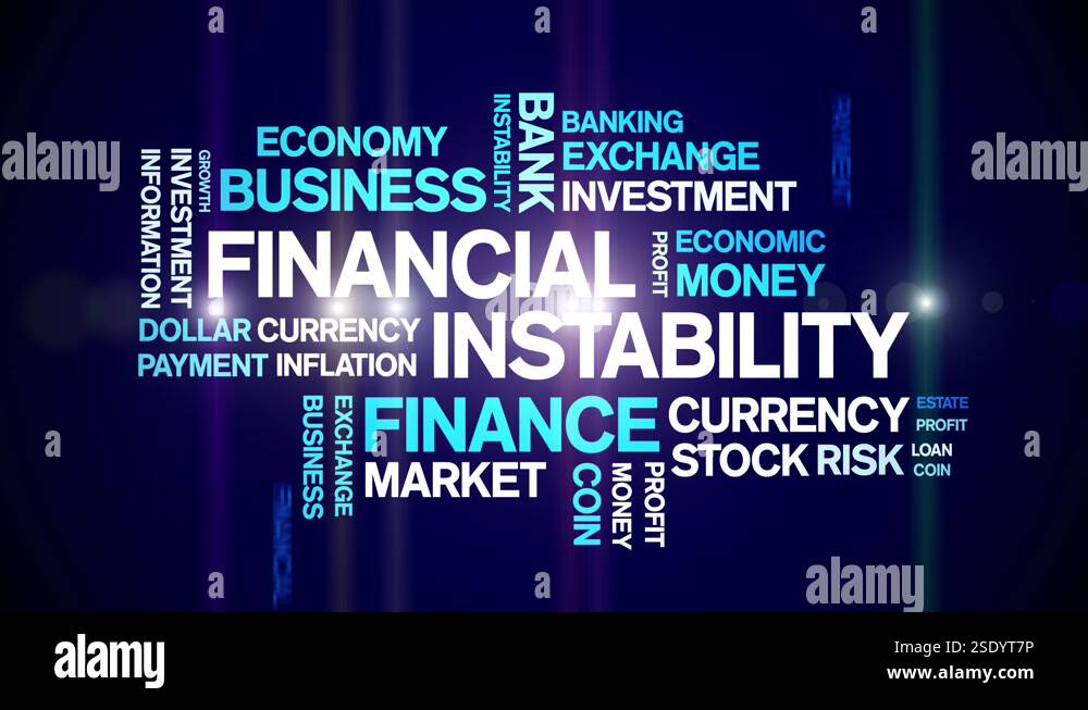 4k Financial Instability Animated Tag Word Cloud,Text Animation ...
