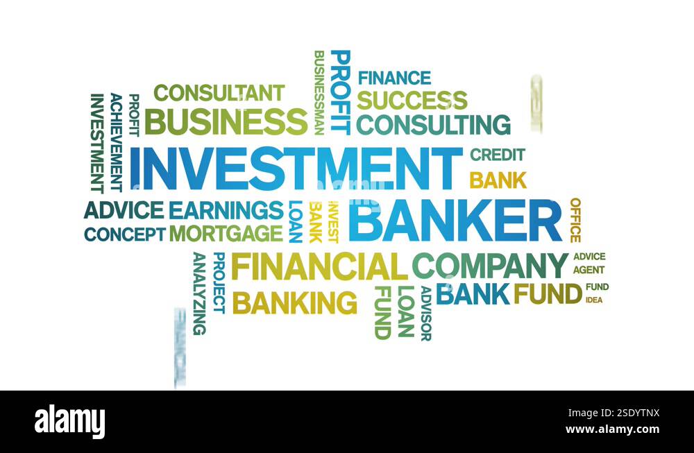4k Investment Banker Animated Tag Word Cloud,Text Animation seamless ...