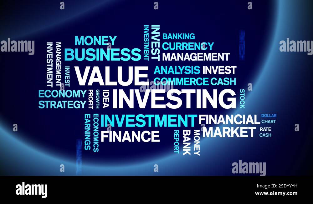 4k Value Investing Animated Tag Word Cloud,Text Design Animation ...