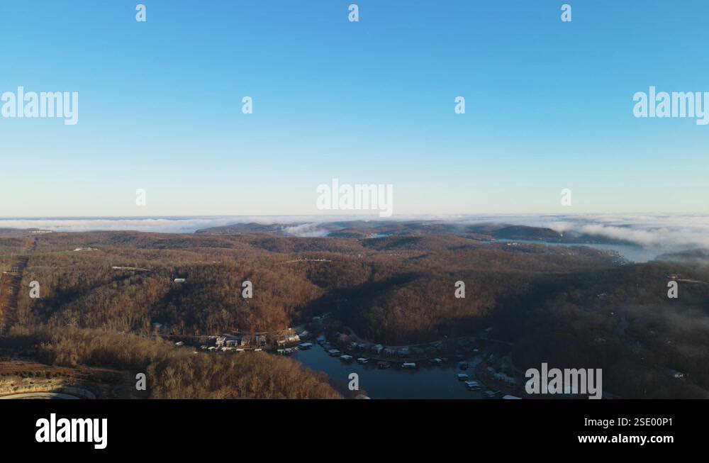 Lake of the Ozarks, Midwest America Landscape - Aerial Helicopter View ...