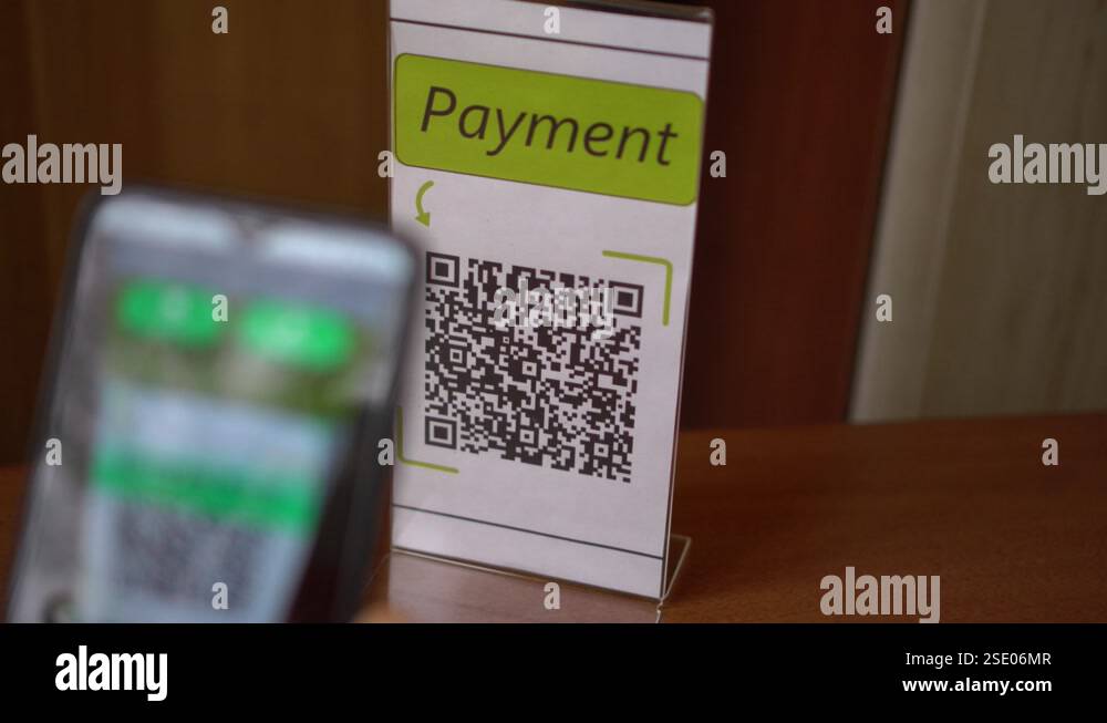 QR Code Payment using a smartphone. Mobile payments using QR code scanning app Stock Video ...