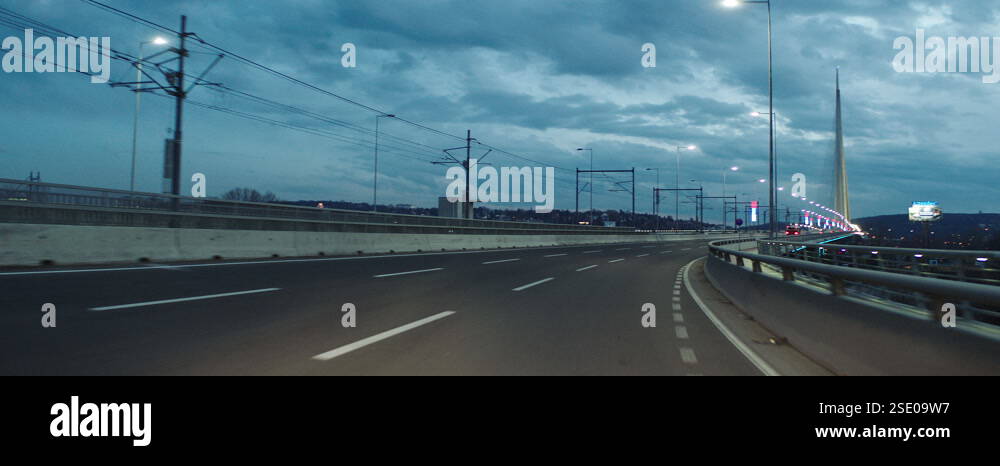 Driving on multiple lane city ring road Stock Video Footage - Alamy