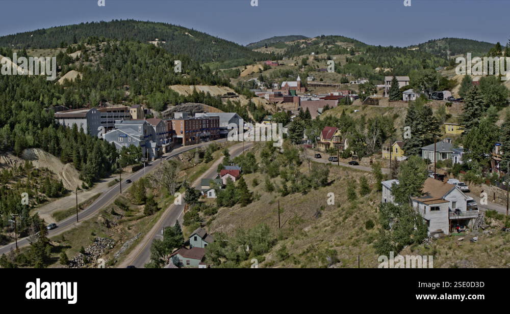 Black Hawk Colorado Aerial v3 flying above casino buildings and houses ...