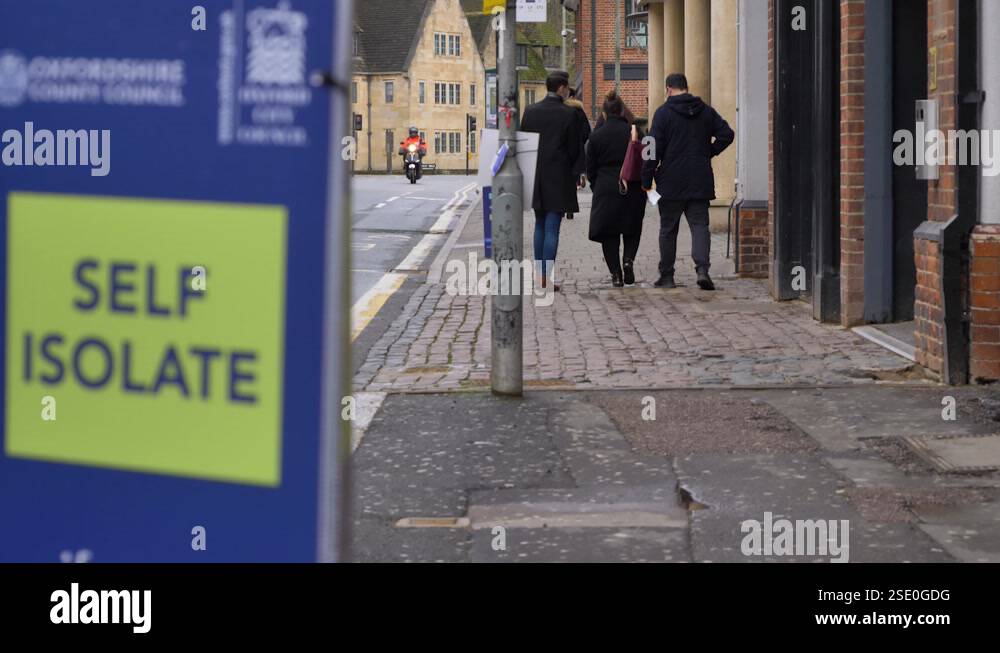 OXFORD, UK- 12/01/2021: Handheld Close Up Shot of Self Isolate with ...