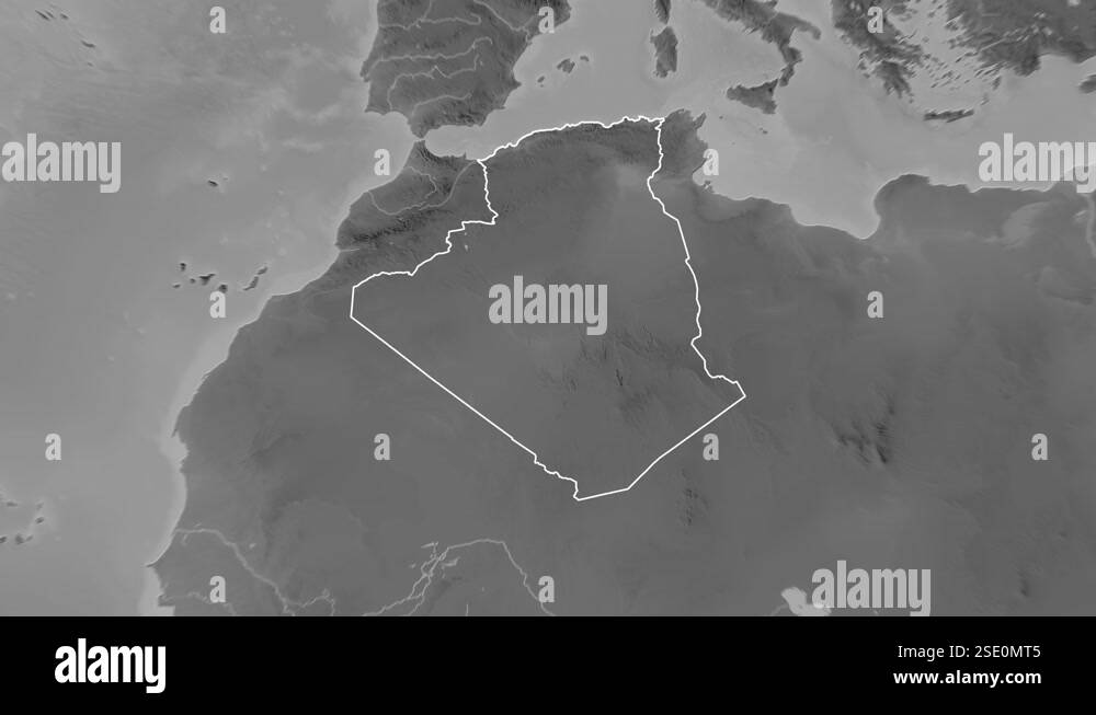 Algeria map - solid. Regions. Grayscale Stock Video Footage - Alamy