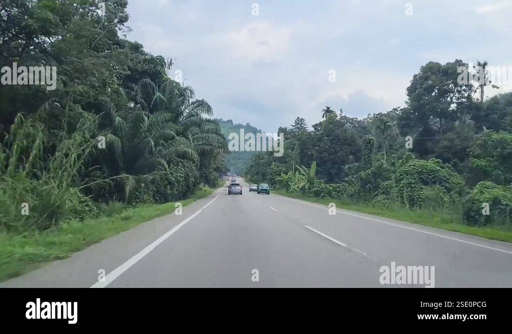 Road Trip Driving On A Narrow In The Middle Of The Day - Dolly Forward ...