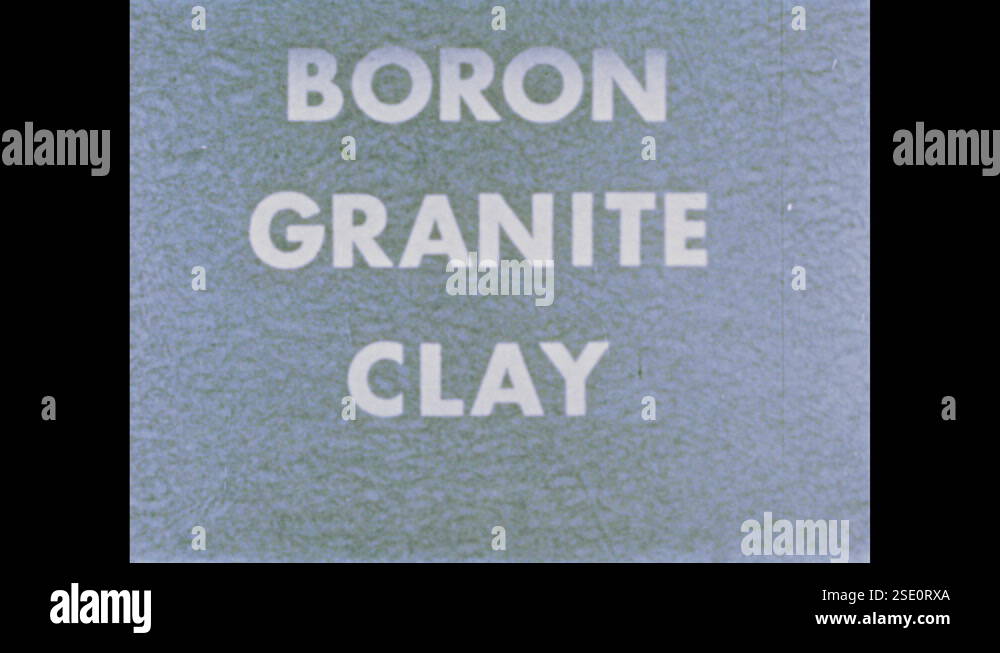 1960s: List non-metallic minerals: salt, sulfur, asbestos, boron, granite, clay Stock Video ...
