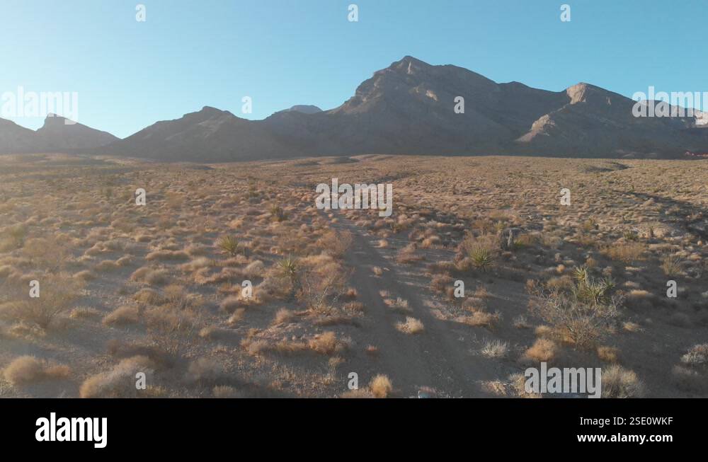 Desert trail. Aerial view. Hiking. Outdoors. Nature. 4K Drone. Las ...