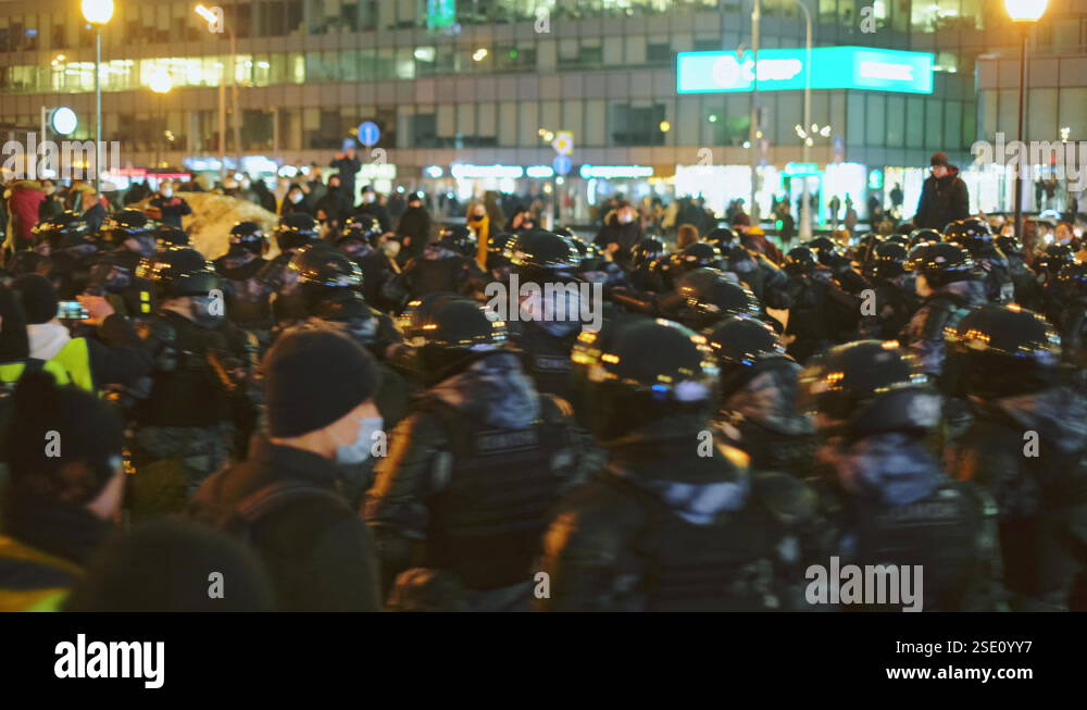 SWAT cop walk at night. Special force go. Power police. Policeman ...