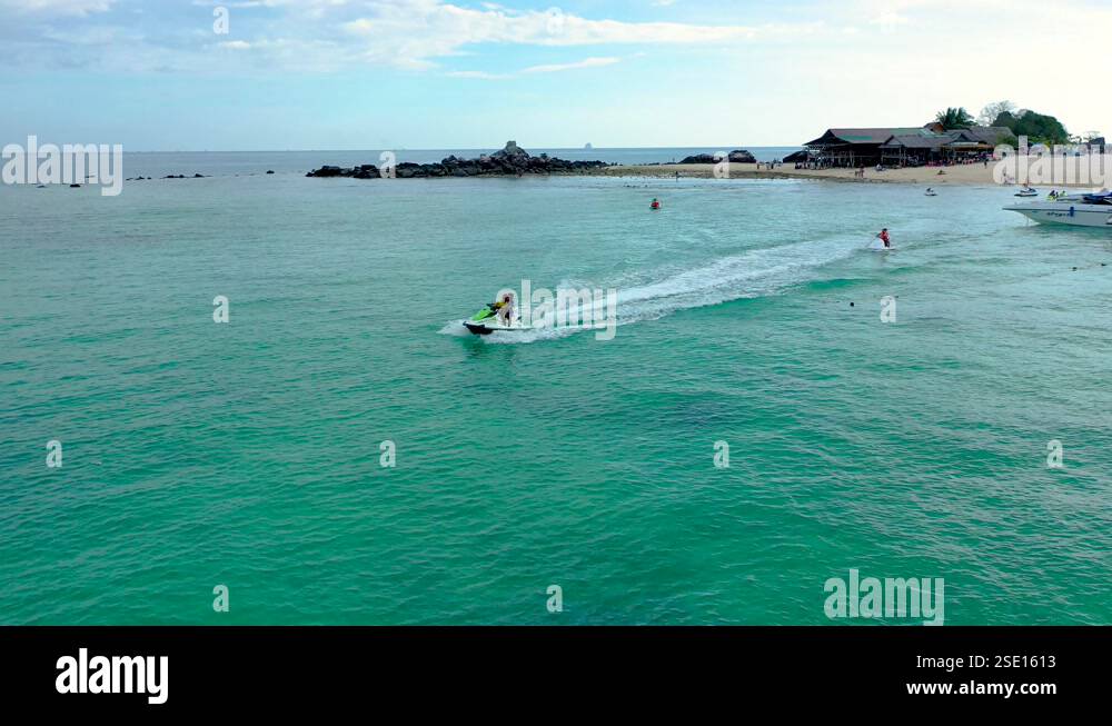 Khai Nai Island,tracking on jet ski in front of Khai Nai island, Phuket ...