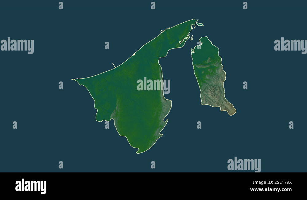 Brunei map - cartoon. Regions. Physical Stock Video Footage - Alamy