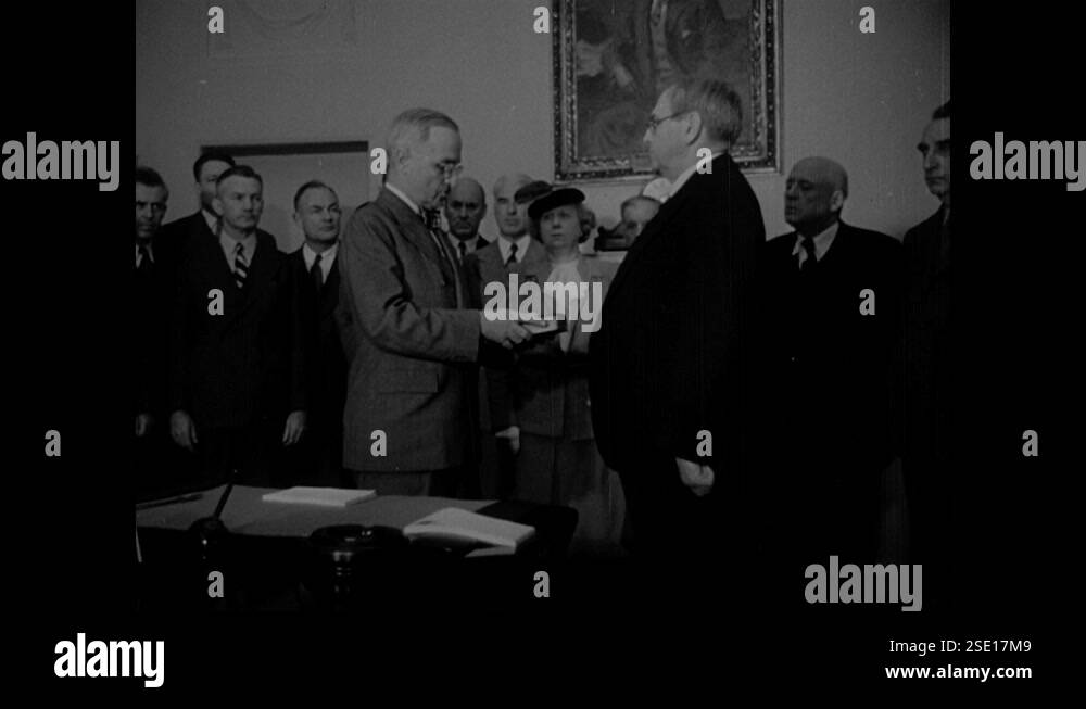 1940s: Swearing in of Harry S. Truman as President by Chief Justice ...