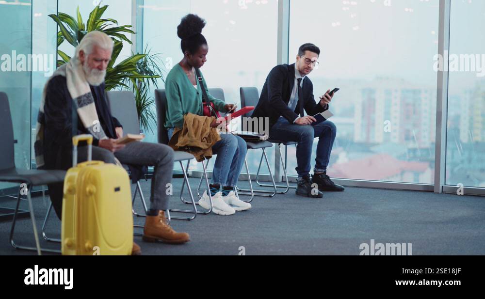 Depressed young adult businessman angry with cancelled flight throwing ...