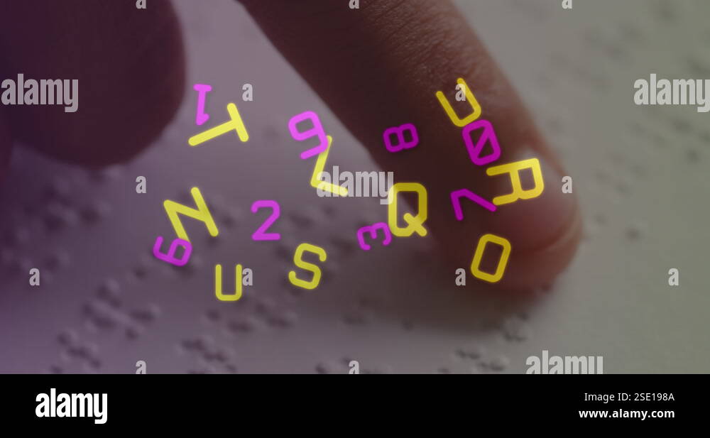 Digital composition of multiple changing alphabets and numbers floating against Stock Video ...